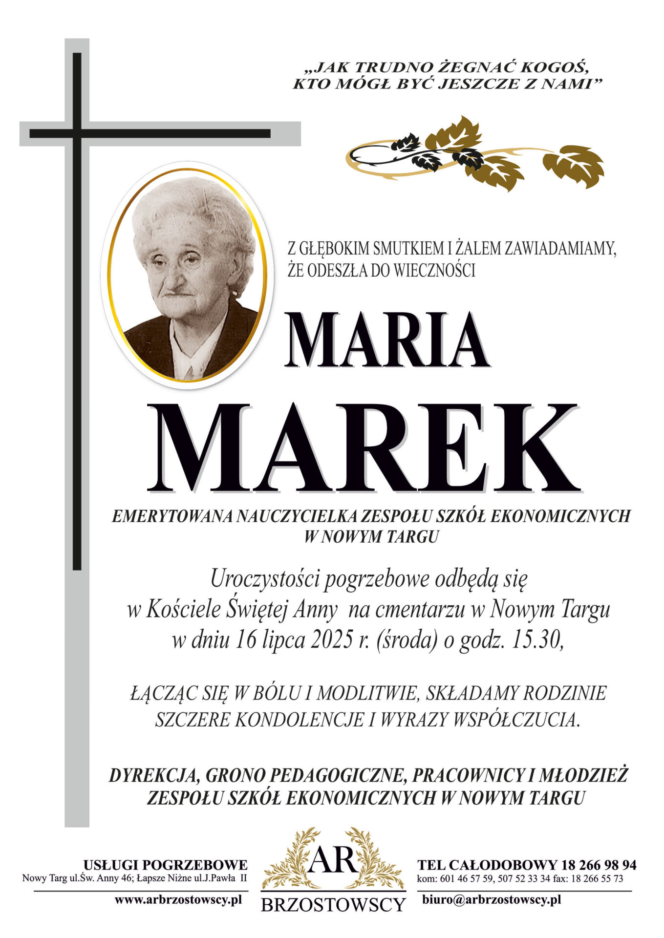 Maria Marek (praca) - NowyTarg24.tv