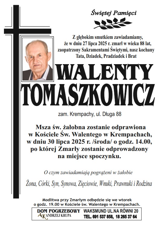 Walenty Tomaszkowicz - NowyTarg24.tv