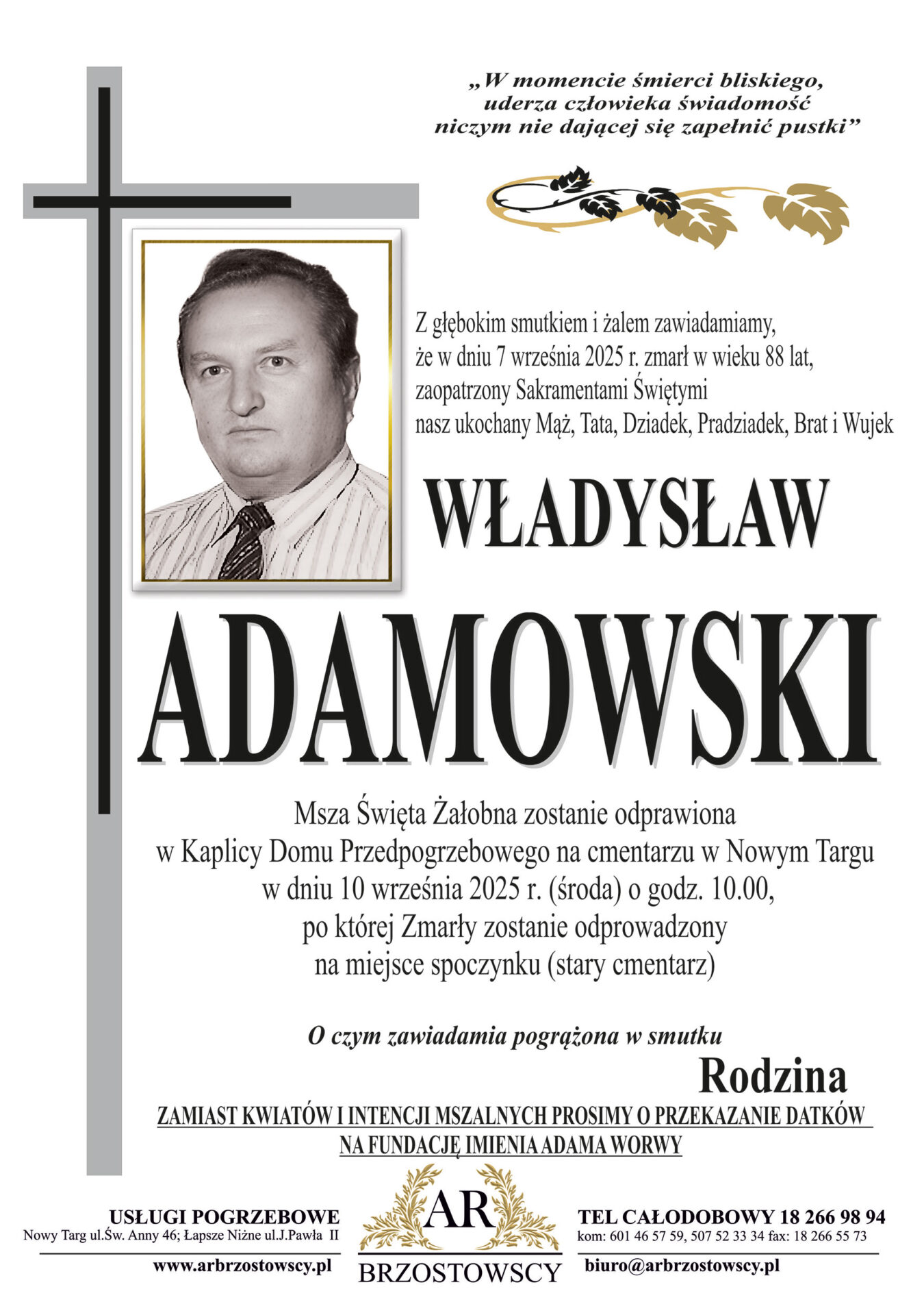 Władysław Adamowski - NowyTarg24.tv