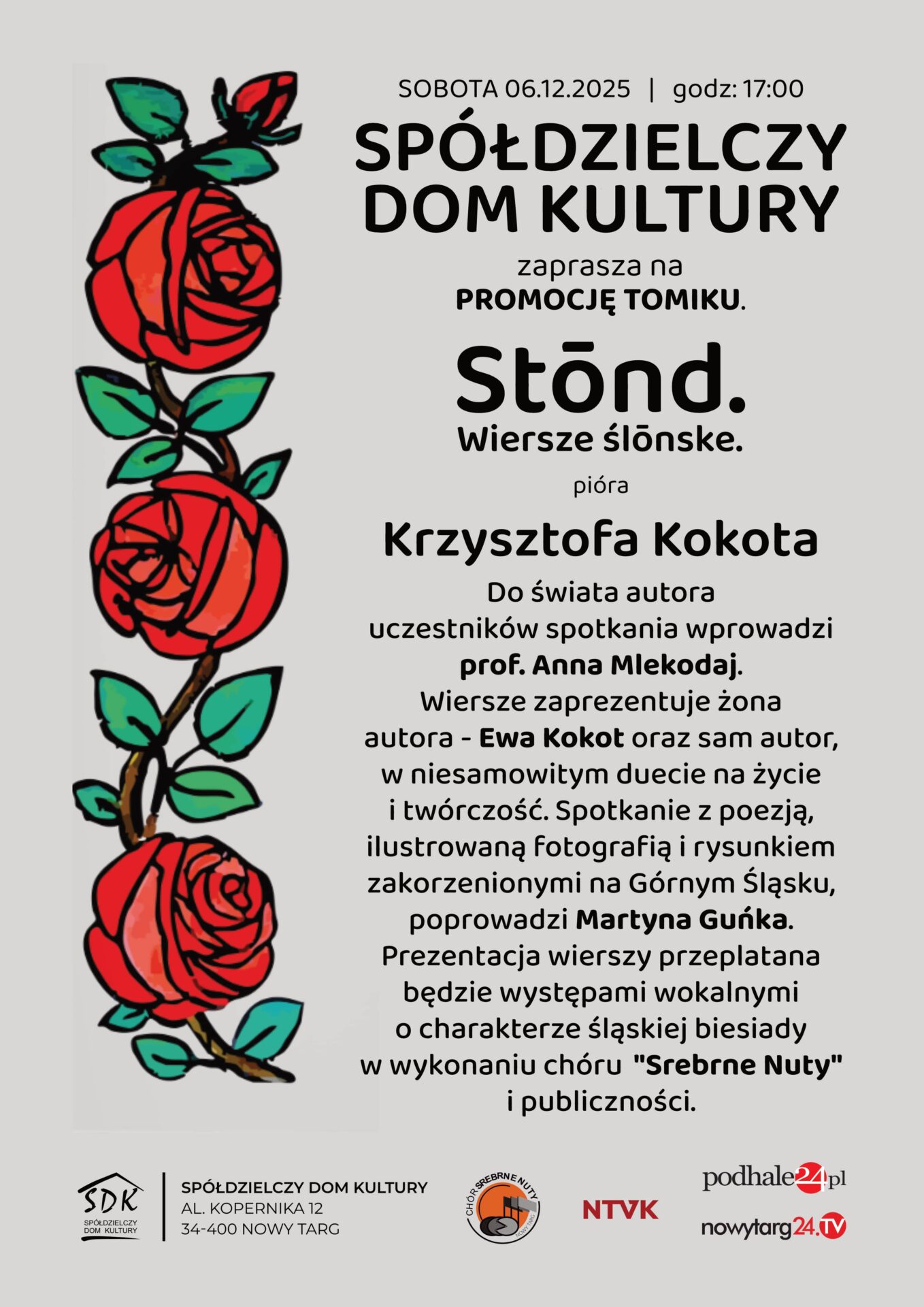 Promocja tomiku wierszy „Stōnd. Wiersze ślōnske” pióra Krzysztofa ...