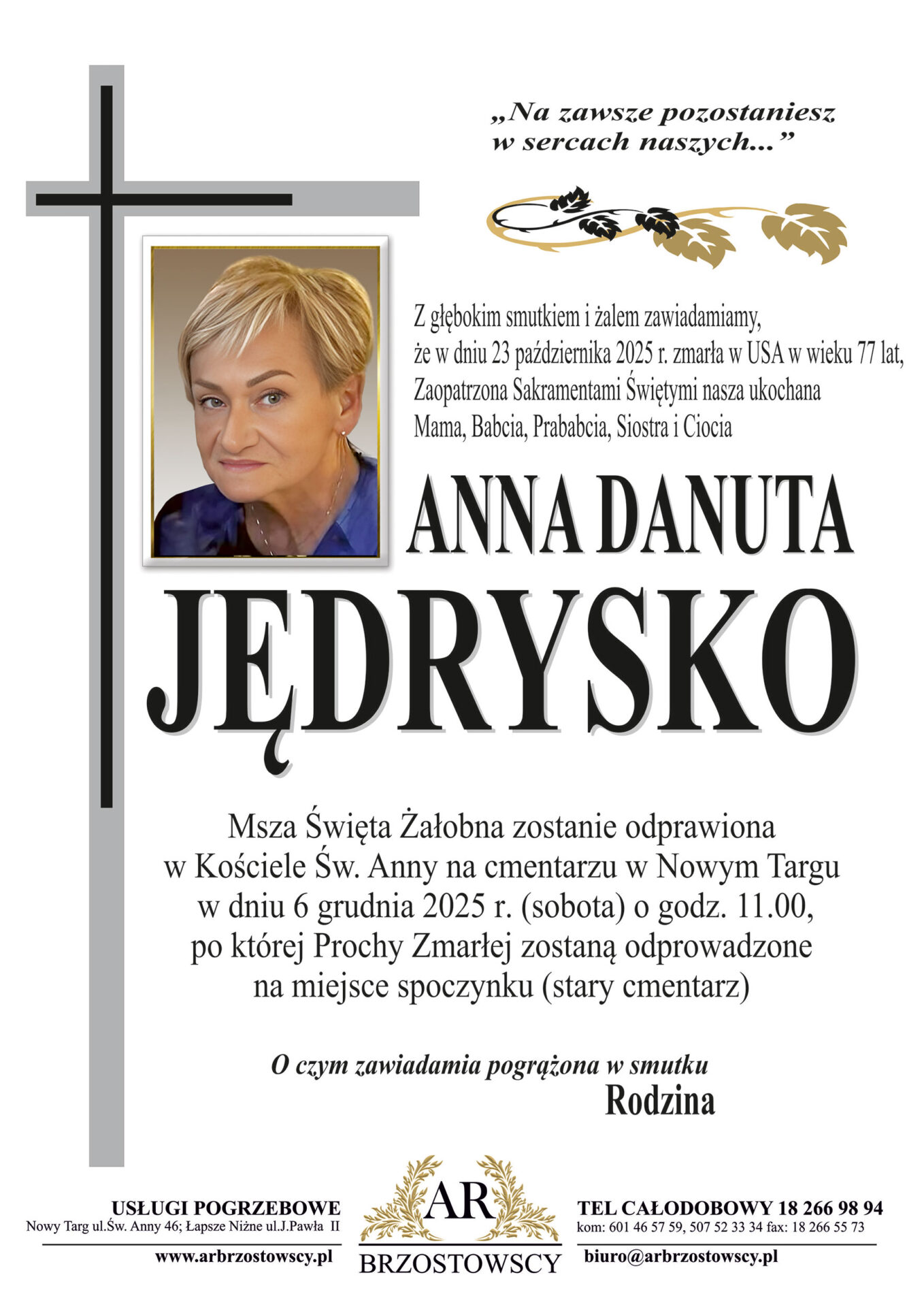 Anna Danuta Jędrysko - NowyTarg24.tv